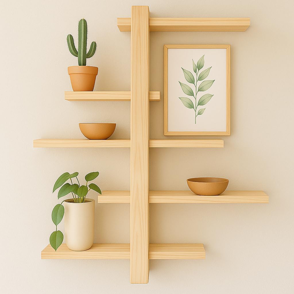 Rack Prateleira Suspensa Nicho C/5 Andar Madeira Maciça Para Plantas ...